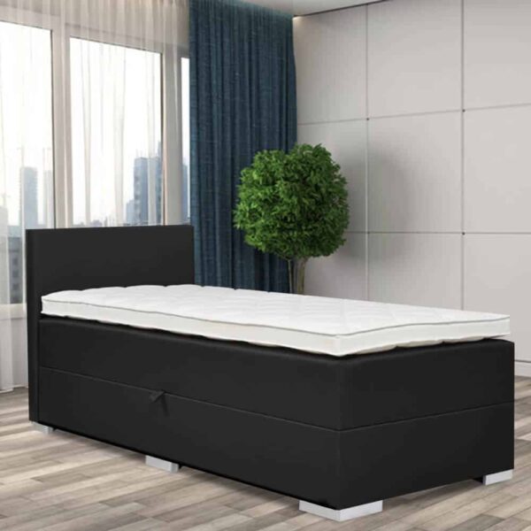 1-persoons boxspring met opbergruimte antraciet koopt u bij BoschBedding